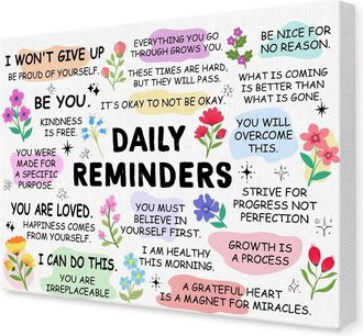 Generic poster Inspirational Wall Art for Women - Positive Affirmations & Daily Reminders Poster, Motivational Quote Decor for Bedroom, Home Office, Self-Care