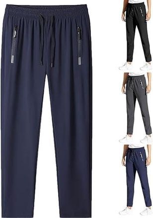 Generic Pantalon de sport pour femme - Stretch Active - Ultra extensible - En soie glac&eacute;e - S&eacute;chage rapide, bleu marine, 4XL