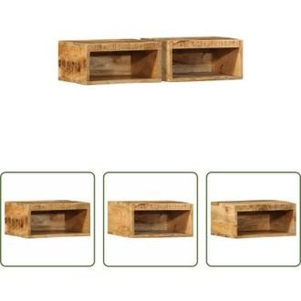 vidaXL Wandregal - TV-Wandschr&auml;nke 2 Stk. Raues Mangoholz