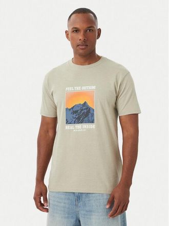 Quiksilver T-Shirt Feel The Outside EQYZT08004 Beige Regular Fit
