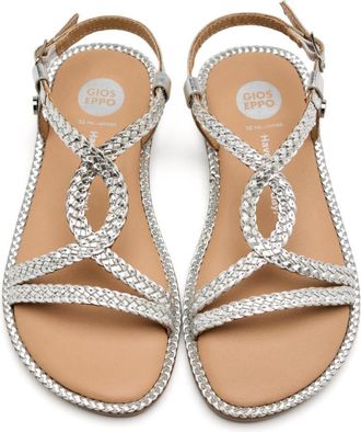 Gioseppo Mädchen Suffield Flache Sandale, Silber, 34 EU