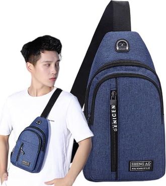 Generic Sac &agrave; bandouli&egrave;re de voyage, sac &agrave; bandouli&egrave;re en tissu Oxford respirant, sac de poitrine l&eacute;ger, sac &agrave; dos daffaires, sac &agrave; main de voyage pour la ran