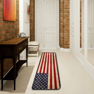 Mnsruu Teppich mit amerikanischer Flagge, gestreift, USA-Kollektion, für Wohnzimmer, Schlafzimmer, Küche, 61 x 182,88 cm