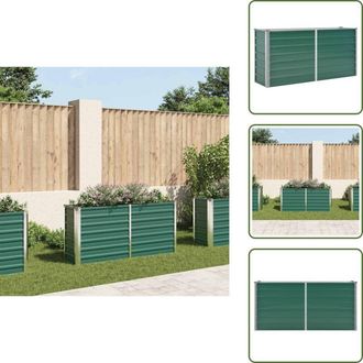 vidaXL Vidaxl - Lit sur&eacute;lev&eacute; de jardin Acier galvanis&eacute; 160x40x77 cm Vert - Jardini&egrave;re - Pot De Fleurs Ext&eacute;rieur - Bac &agrave; Plantation - Jardin Vertical
