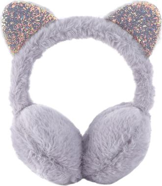 Fenical S&uuml;&szlig;e Katzenohren Design Ohrensch&uuml;tzer Weiche Ohrenw&auml;rmer Winter Pl&uuml;sch Ohrensch&uuml;tzer Kopfbedeckungen Winter Accessoire f&uuml;r M&auml;dchen Dame Warm Halten (G