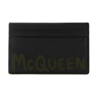 Alexander McQueen Schwarzer Lederkartenhalter - - Accessories - Herren - Schwarzk - ONE SIZE