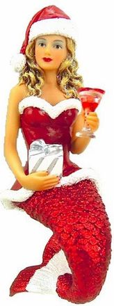 December Diamonds Mermaid Sammelfigur 55-55009 Santa Baby II - H&auml;ngender Schmuck - Kunststoff - Weihnachten