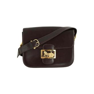 Celine Sac &agrave; bandouli&egrave;re Triomphe Vintage en cuir verni marron