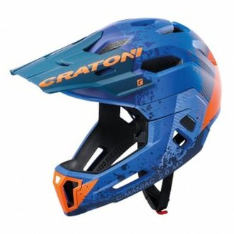 Cratoni Unisex - Erwachsene C-Maniac Helmet, Blau/Orange Matt, L