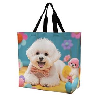 Generic Bichon Fris&eacute; Mignon Sac Fourre-Tout Imperm&eacute;able Tote Bag L&eacute;ger Sac A Main Femmes Pour Travail Gym Shopping