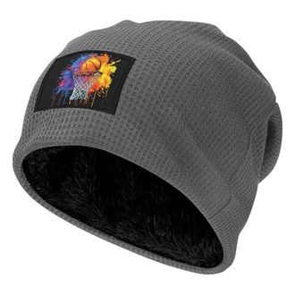 Ahdyr Bonnet en Maille gaufr&eacute;e, Polaire, Chaud, pour lhiver, Noir, pour Hommes et Femmes