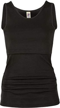 Engel Chemise dallaitement naturelle avec bretelles, 70 % laine (KBA), 30 % soie., Noir, 48/50 FR