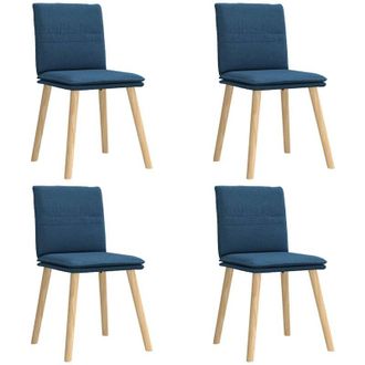 vidaXL Esszimmerst&uuml;hle 4 Stk. Blau Stoff Vidaxl