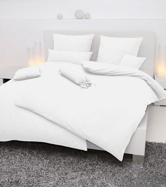 Janine Kissenbezug Piano 0125, Gr. 80x80 cm (Einzelteil), Fb. 10 weiß, Mako-Soft-Seersucker