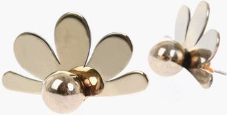 Simone Rocha Golden Effect Metal Earrings with Floral Design size Unica