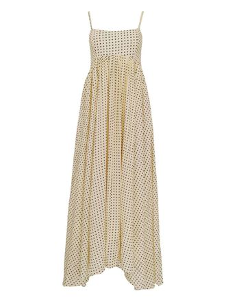 Azeeza robe mi-longue Rachel &agrave; pois - Tons neutres