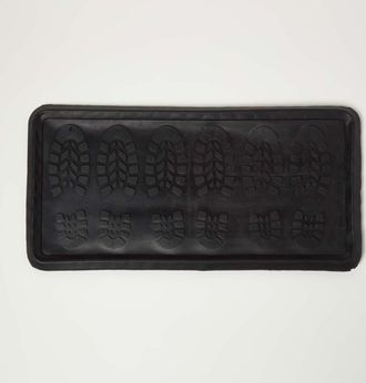 Homescapes Gro&szlig;e Schuhabtropfschale Gummi 80x40 cm, Schuhwanne schwarz, Abtropfwanne f&uuml;r Schuhe & Stiefel