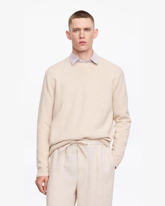 Arket Pullover Aus Wolle Und Baumwolle -Wei&szlig;