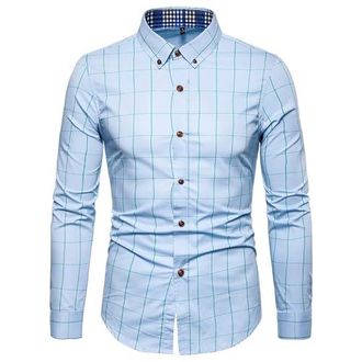 Generic Chemise &agrave; manches longues pour homme - Haut de No&euml;l d&eacute;contract&eacute; et tendance - Coupe ajust&eacute;e - Col boutonn&eacute; - Manches longues - Chemise de costume pour