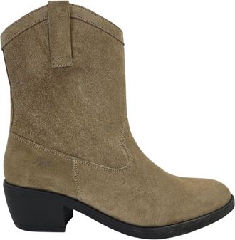 Jack Wills Dalida Westernstiefel f&uuml;r Damen, Wildleder, Blockabsatz (Sand)