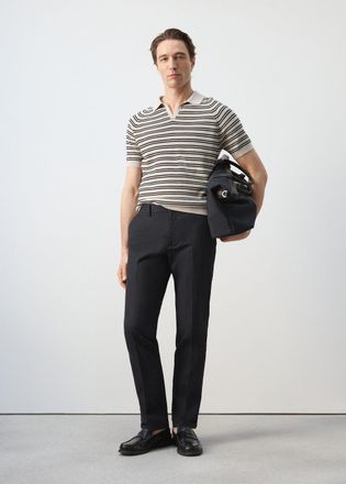 Mango Poloshirt aus 100 % Baumwolle mit Streifen beige - Herren - XXL - MANGO MAN