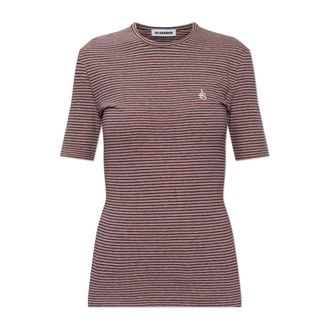Jil Sander Gestreiftes T-Shirt - - Tops - Damen - Rosa - M