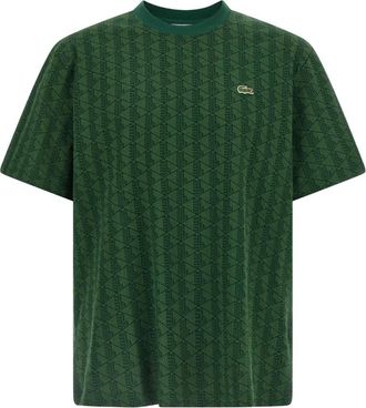 Lacoste t-shirt Paris à monogramme en jacquard - Vert