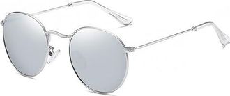 Generic Lunettes De Soleil Polaris&eacute;es Tendance For Hommes Et Femmes, Monture Ronde En M&eacute;tal, Style Ext&eacute;rieur(Gray)