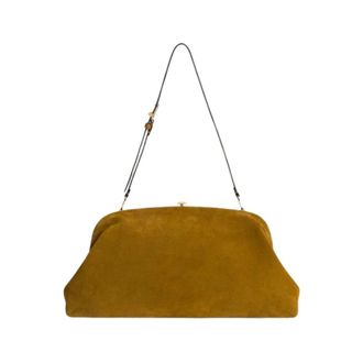 Alberta Ferretti Femme, Sacs, Beige, Taille: ONE Size Maxi Pochette en Cuir Su&egrave;de