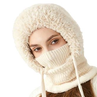 Generic Bonnet dhiver Confortable et Chaud avec Capuche - R&eacute;glable, &eacute;l&eacute;gant, Respirant, Coupe-Vent, Cache-Oreilles doubl&eacute; en, randonn&eacute;e, randonn&eacute;e, Escalade, 