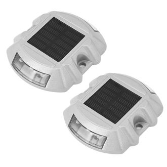 Sonew Solar Dock Licht, Solar Road Stud Lights mit 6 LED, Outdoor wasserdichte Lampen f&uuml;r Ground Garden Lawn Deck Pathway (2 St&uuml;ck)