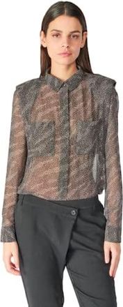 Le Temps Des Cerises Chemise Winny Noire &agrave; Motif Animalier