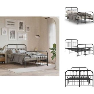 vidaXL Vidaxl - Cadre de lit m&eacute;tal sans matelas avec pied de lit noir 120x200cm - Cadre De Lit - Lit Double - Lit Metal - Literie - Meuble Chambre