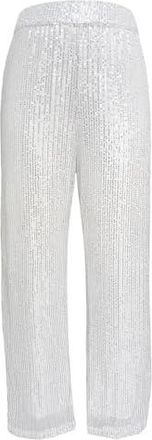 Generic Pantalon évasé scintillant pour femme, pantalon à paillettes, pantalon décontracté à paillettes à jambe droite, pantalon palazzo confortable, taille é