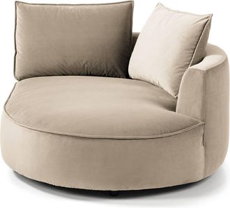 Studio Copenhagen home24 Modulottomane Gold/Beige Samt Shyla 126 x 154cm Ausrichtung rechts Modern