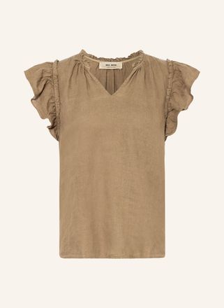 Mos Mosh Mos Mosh Blusenshirt Mmtea Aus Leinen Mit R&uuml;schen gruen
