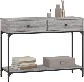 Generic Wohnzimmertisch Tisch mit verstellbaren Beinen, Konsolentisch, Beistelltisch mit viel Stauraum, Ablagetisch, Flurtisch, Holzwerkstoff(Braune Eiche 100