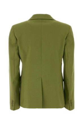 Weekend Womens Green Wool Lamine Blazer Pistacchio Giacche E Gilet Jacket