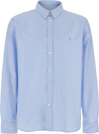 Maison Kitsun&eacute; Homme, Chemises, Bleu, Taille: XL Profile Fox Casual Shirt
