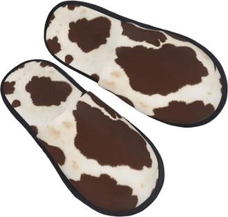 Generic Pantoufle Impression DImprim&eacute;s En Fourrure De Vache Chausson Chauds Antid&eacute;rapants Chaussures Pour Homme Int&eacute;rieur Femme M