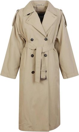 Max Mara Femme, Manteaux, Brun, Taille: 36 FR Imperm&eacute;able en nylon crois&eacute;