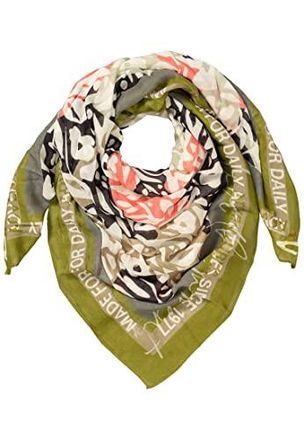 Camel Active Replay Tissu Tendance en m&eacute;lange Coton/Modal de Haute qualit&eacute; &Eacute;charpe de Cou, Vert, Taille Unique Femme