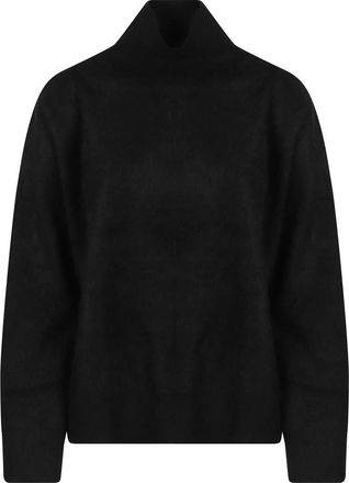 Max Mara Danza Polokragen-Pullover aus geb&uuml;rsteter Wolle - - Knitwear - Damen - Schwarzk - S