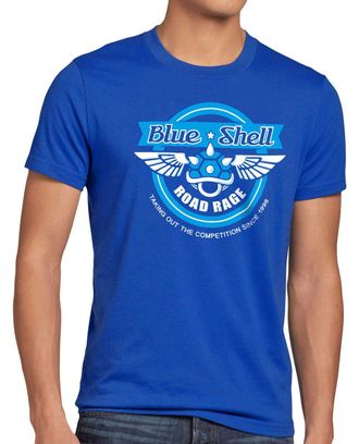 style3 Blue Shell Kart Herren T-Shirt Videospiel Konsole Mario, Gr&ouml;&szlig;e:4XL, Farbe:Blau