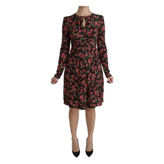Dolce & Gabbana Blumiges A-Linie Knielanges Kleid - - Dresses - Damen - Mehrfarbig - XS