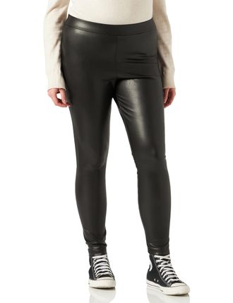 Vero Moda Damen VMGANA MW PL Legging NOOS, Schwarz, XS / 30L EU