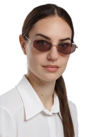 Ana Hickmann Womens Sunglasses Rose Gold-Pink Metal Eyewear - Gold/pink