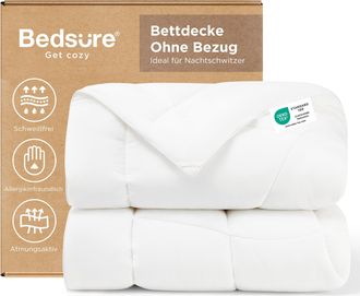 Bedsure Bettdecke Ohne Bezug Kühlende - Bettdecke 135x200 Kühldecken zum Schlafen - Leicht Atmungsaktiv Schweißfrei Cooling Blanket Für Nachtschwitzer Doppels