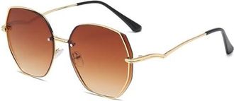 Generic Lunettes De Soleil Vintage &Agrave; Monture M&eacute;tallique For Hommes Et Femmes, Polaris&eacute;es, Id&eacute;ales For Les Photos Et Les F&ecirc;tes En Ext&eacute;rieur.(Brown)