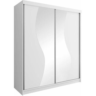 Mirjan24 Mobilier1 - Armoire Dover 105, Blanc, 200x200x62cm, Portes darmoire: Coulissantes, Nombre d&eacute;tag&egrave;res: 0